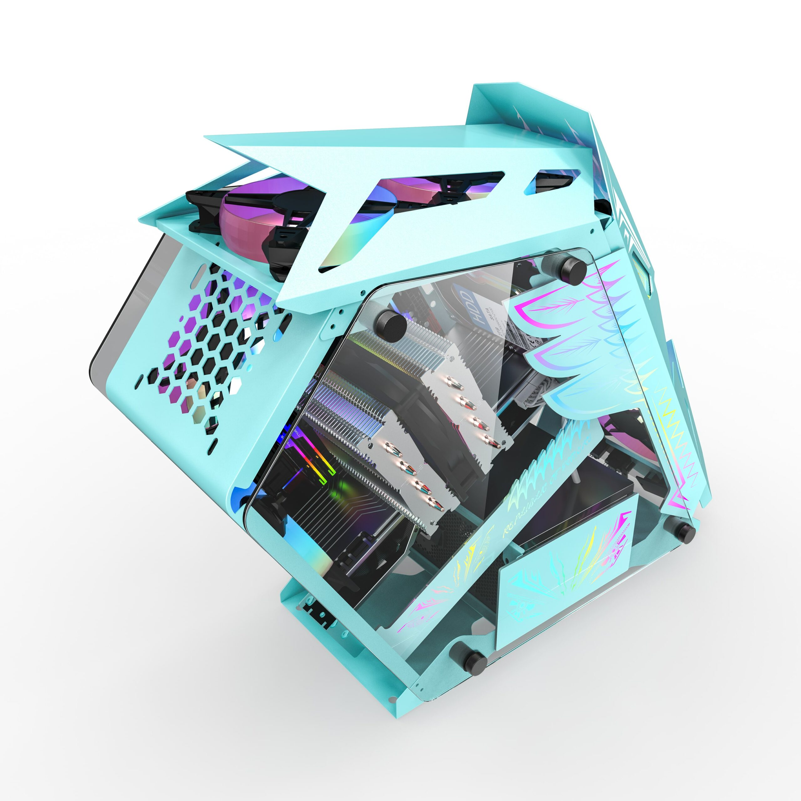 Carcasa Pro Gaming Hercule Blue, Middle Tower, ATX, fara sursa ...