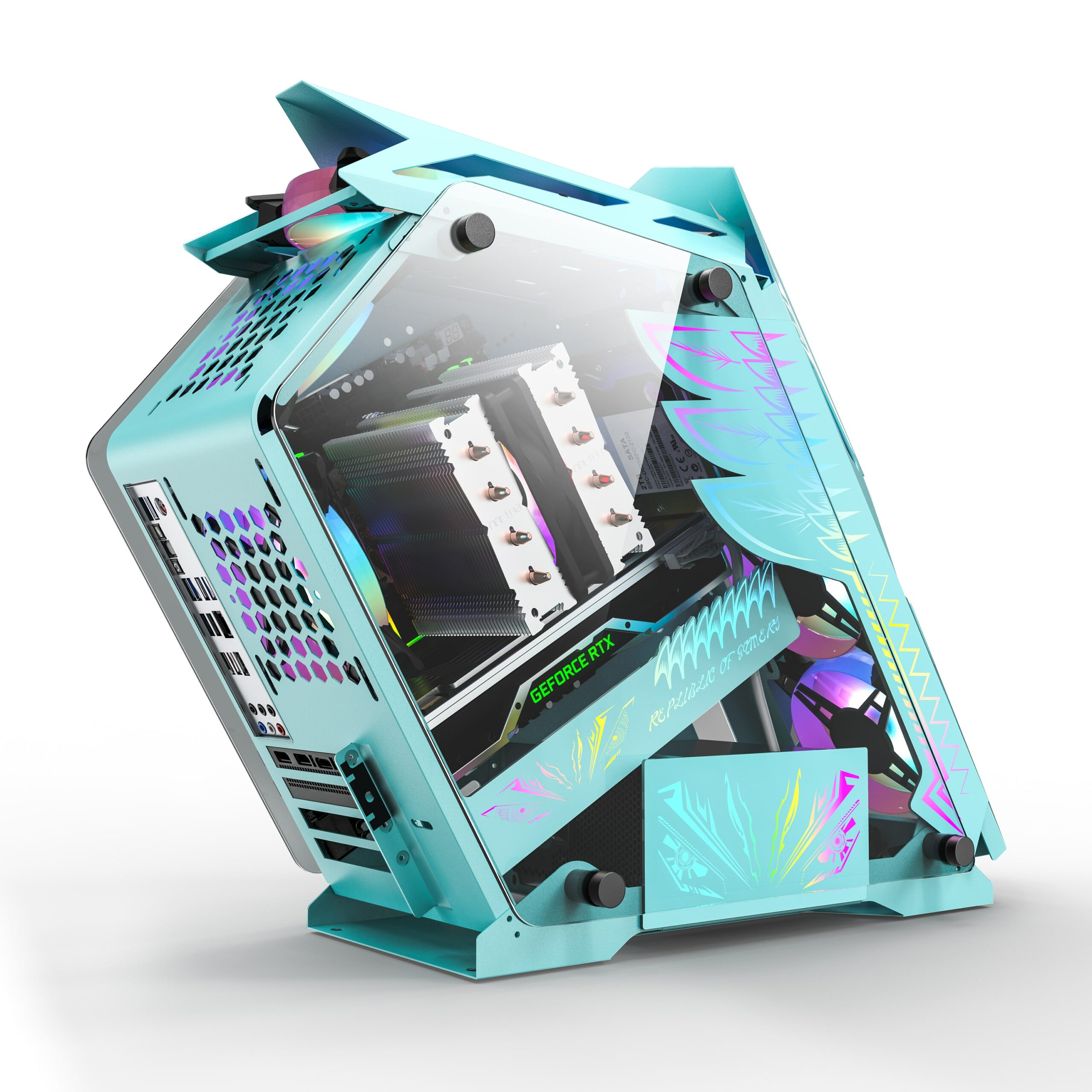 Carcasa Pro Gaming Hercule Blue, Middle Tower, ATX, fara sursa ...
