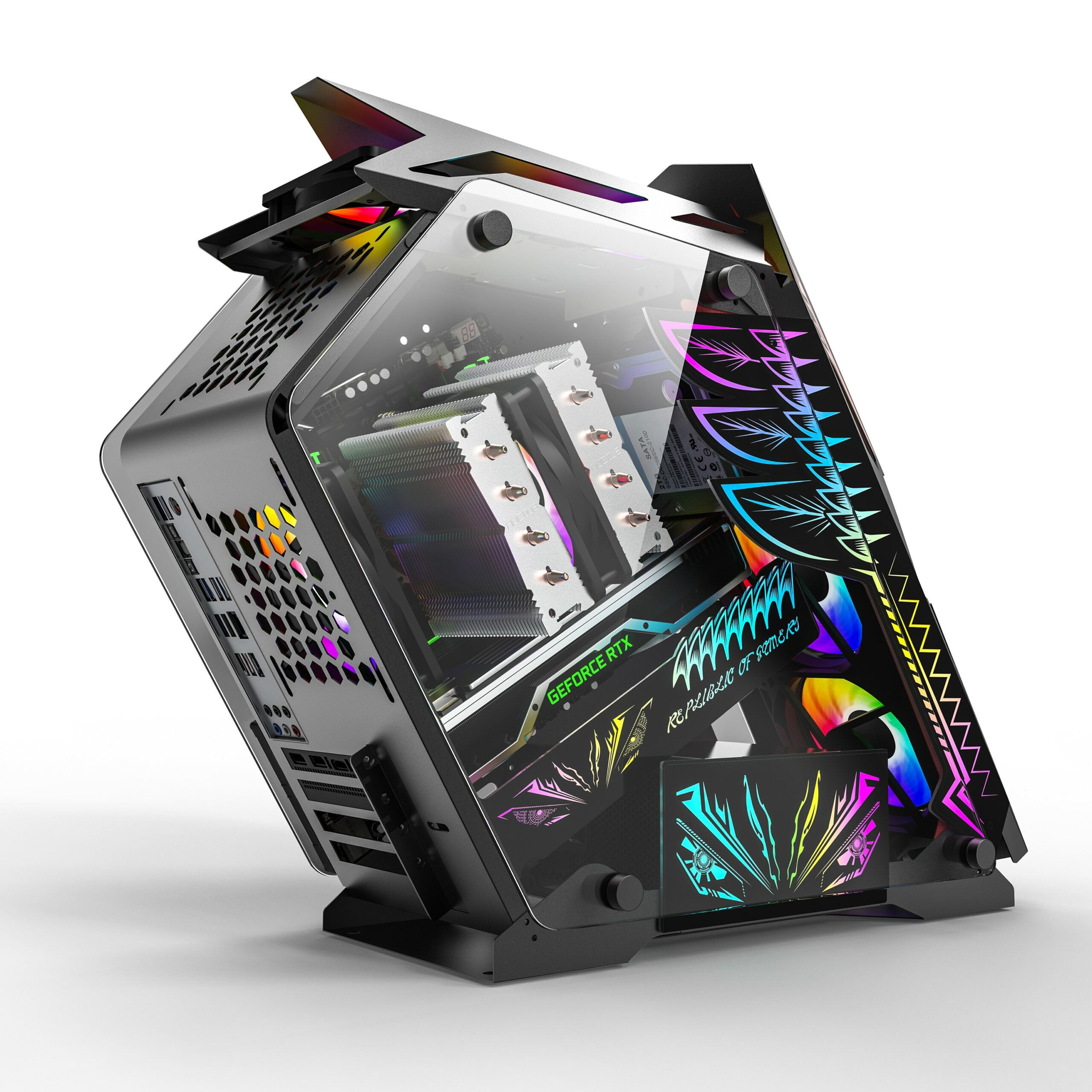 Carcasa Pro Gaming Hercule Black, Middle Tower, ATX, fara sursa ...